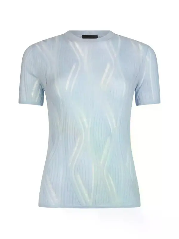 Liu Jo Short-sleeve Ribbed Top - Blue