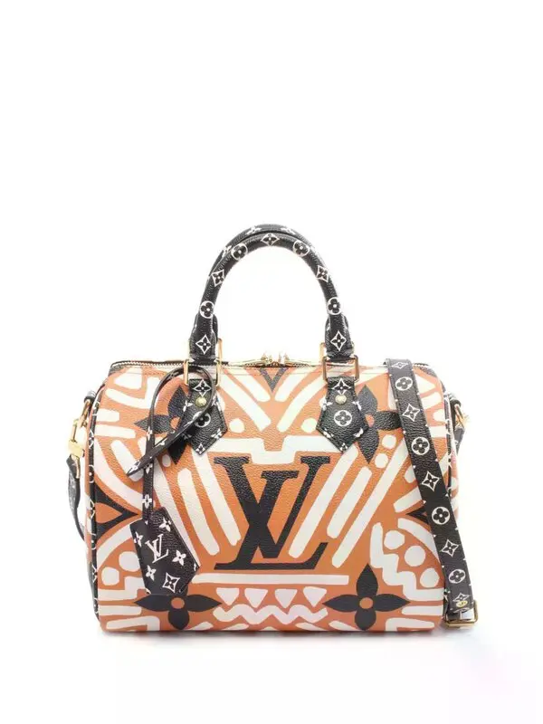 LOUIS VUITTON 2021-2026 Monogram Giant Crafty Speedy Bandouliere 25 Satchel - Orange
