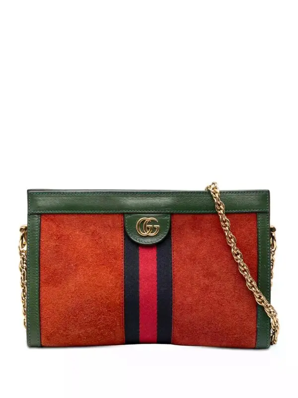 Gucci 2000-2015 Small Suede Ophidia Chain Crossbody Bag - Orange