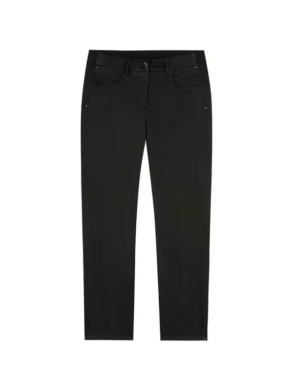 LUISA CERANO Topstitching Denim Skinny Trousers - Black