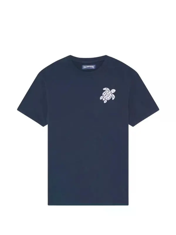 Vilebrequin Embroidered-turtle Regular-fit T-shirt - Blue