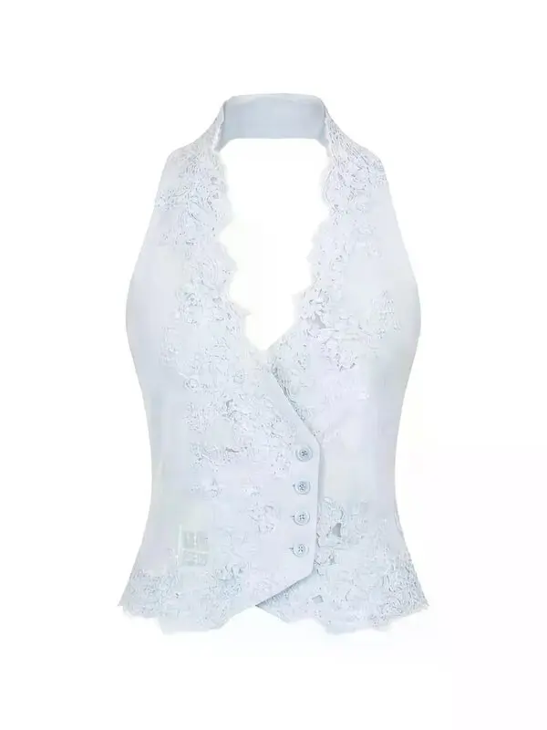 Ermanno Scervino Lace Halterneck Top - Blue