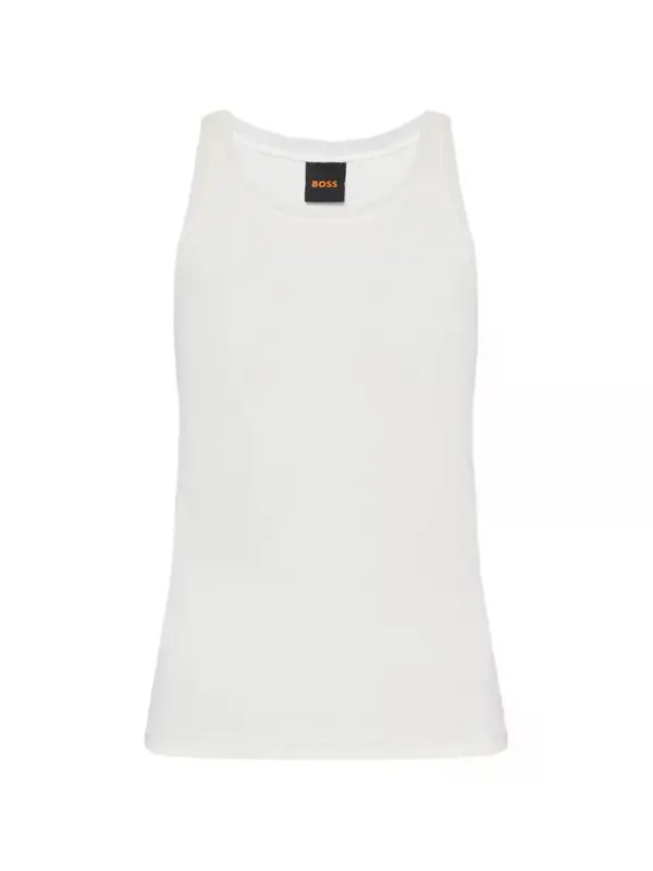 BOSS Embroidered Tank Top - White