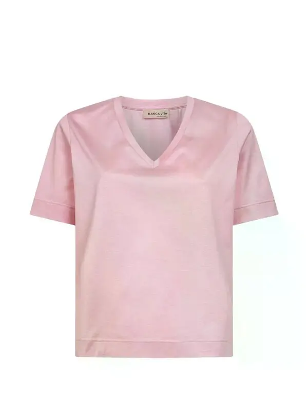 BLANCA VITA V-neck T-shirt - Pink