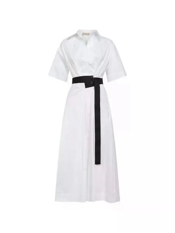 BLANCA VITA V-neck Belted Dress - White