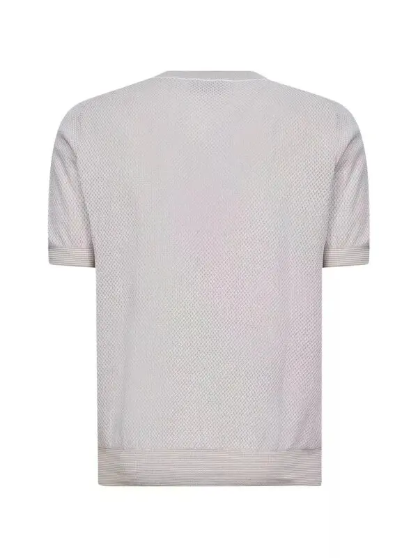 D4.0 Striped-detail Ribbed Crew-neck T-shirt