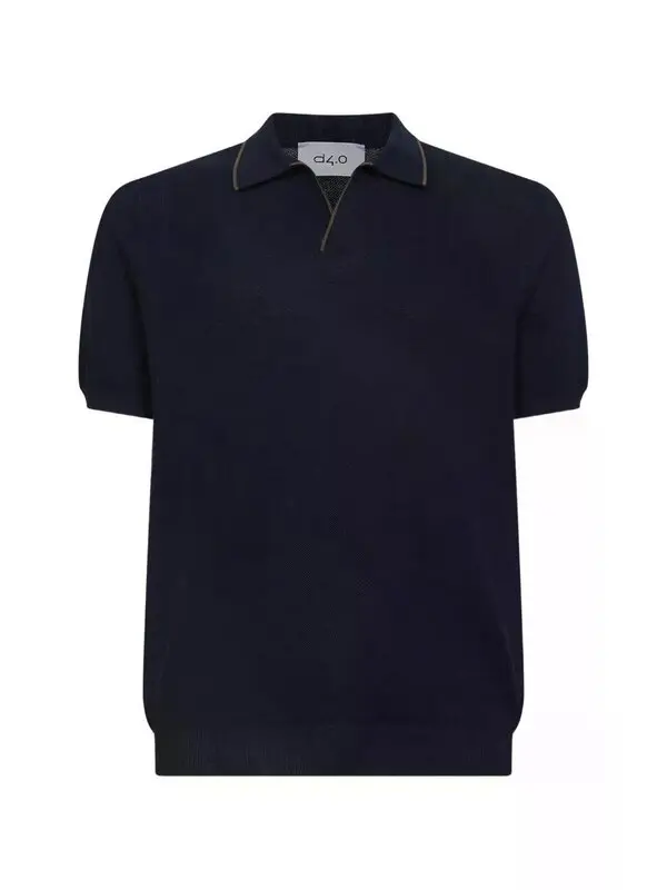 D4.0 Ribbed Polo Shirt - Blue