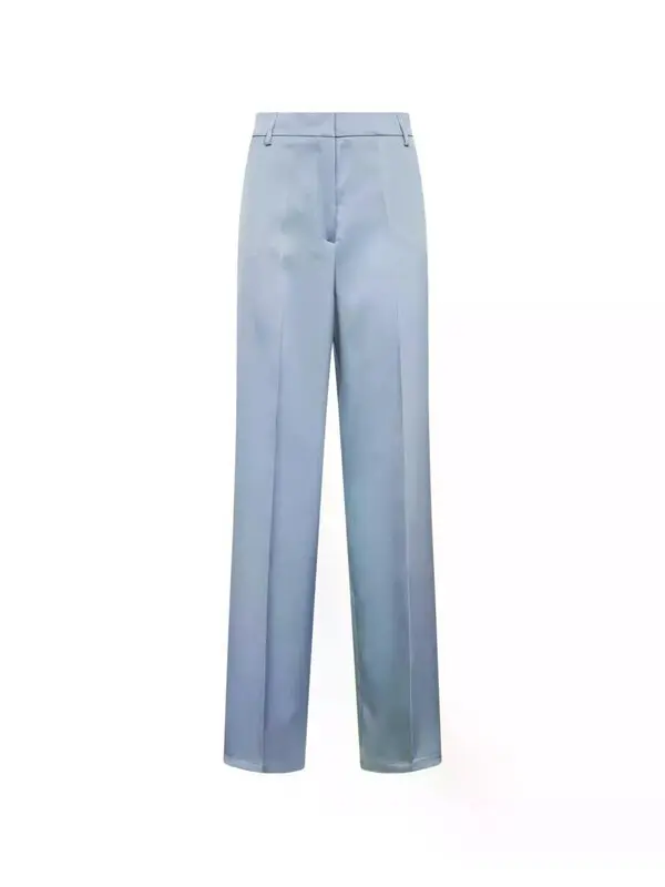 BLANCA VITA Satin Tailored Trousers - Blue