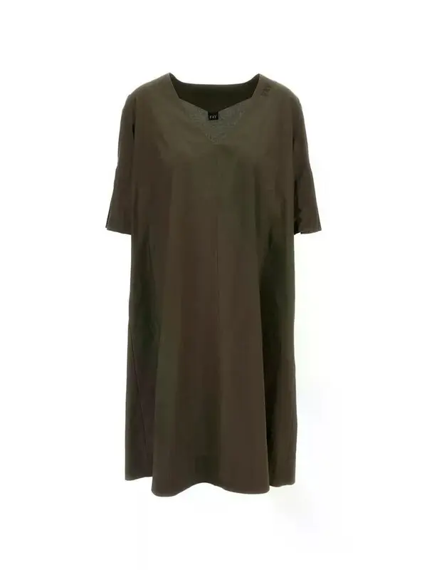 FAY V-neck Cuffed-sleeves Dress - Green
