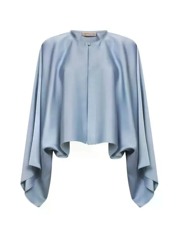 BLANCA VITA Asymmetric-sleeve Bolero - Blue