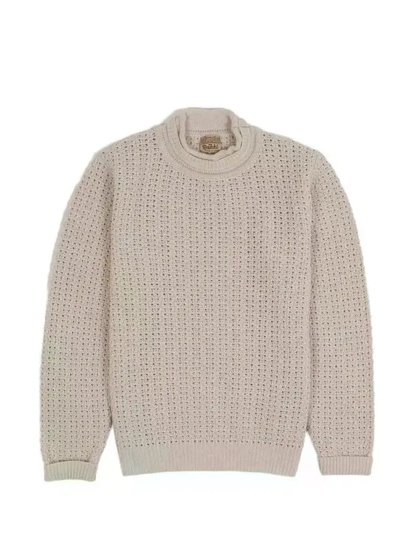RAKKI Long-sleeve Crochet Sweater - Neutrals
