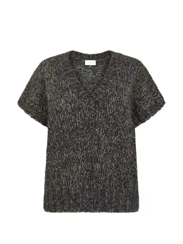 P.a.r.o.s.h V-neck Short Sleeve Top - Black