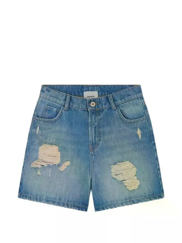 HALFBOY Distressed-effect Denim Shorts