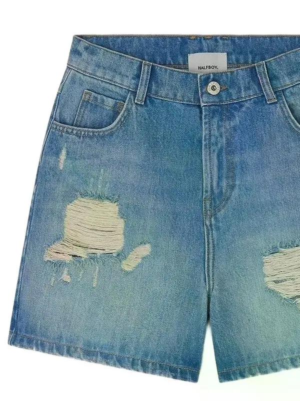 HALFBOY Distressed-effect Denim Shorts