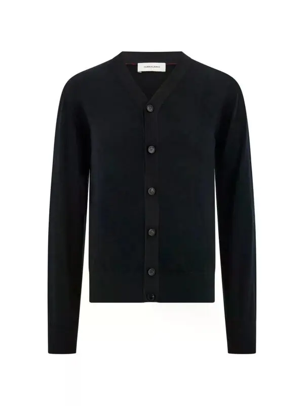 FERRAGAMO V-neck Button-up Cardigan - Blue