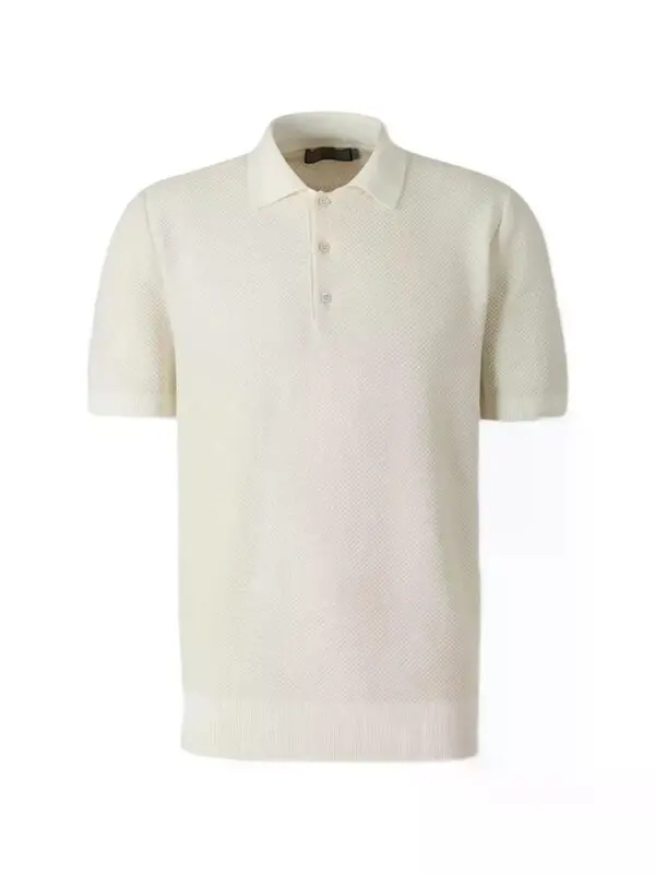 Canali Textured Polo Shirt - Neutrals