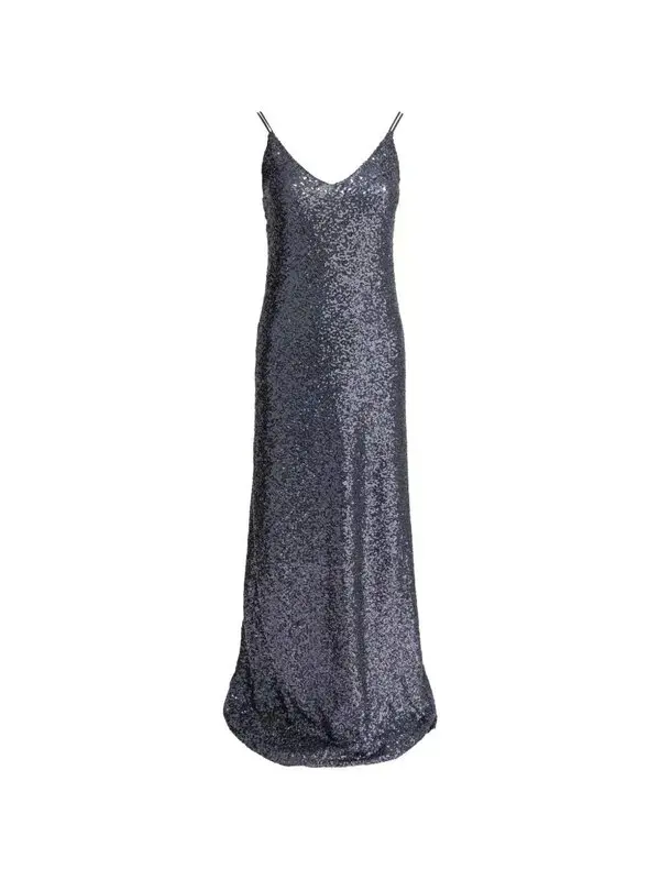 SEMPER Sequined V-neck Dress - Grey
