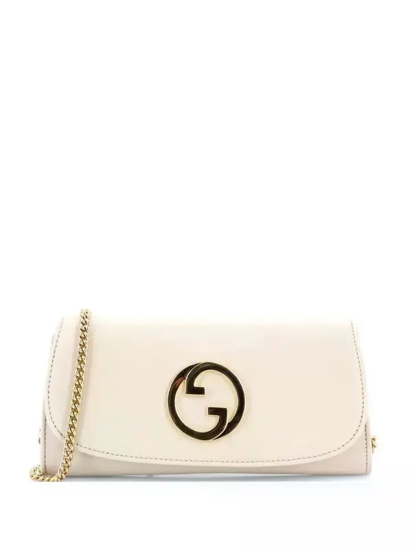 Gucci Blondie Continental Chain Wallet Leather Crossbody Bag - White