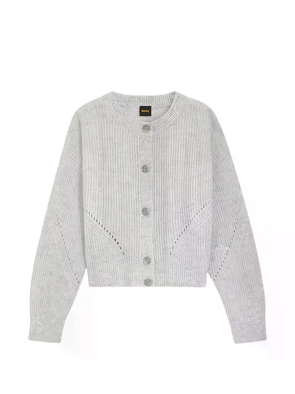 BOSS Button Knitted Cardigan - Grey