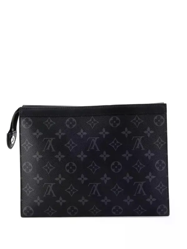 LOUIS VUITTON Pochette Voyage Monogram Eclipse Canvas Mm Clutch - Black