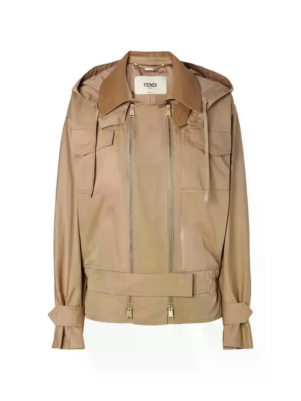 Fendi Hooded Shirt - Neutrals