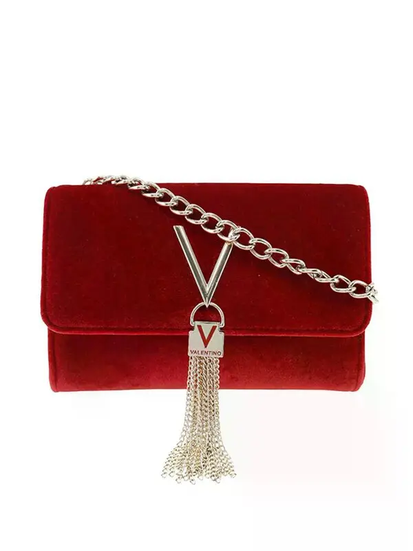 Valentino Garavani 2000-2025 Velvet Tassel Divina Crossbody Bag - Red
