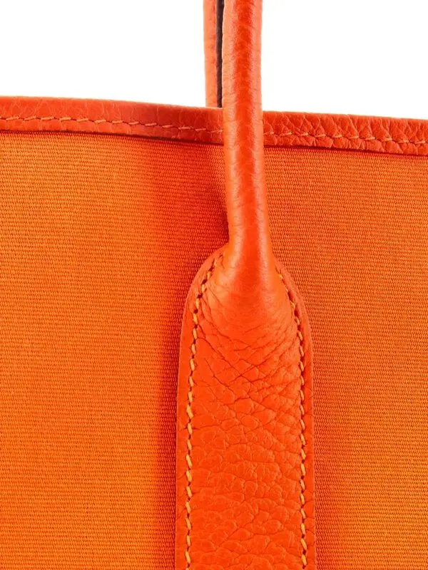 Hermès Garden Party Toile And Leather 30 Tote Bag - Orange