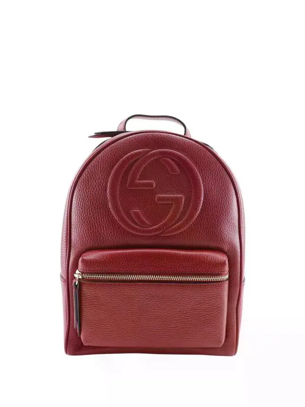 Gucci 2016-2026 Pebbled Calfskin Soho Chain Backpack - Red