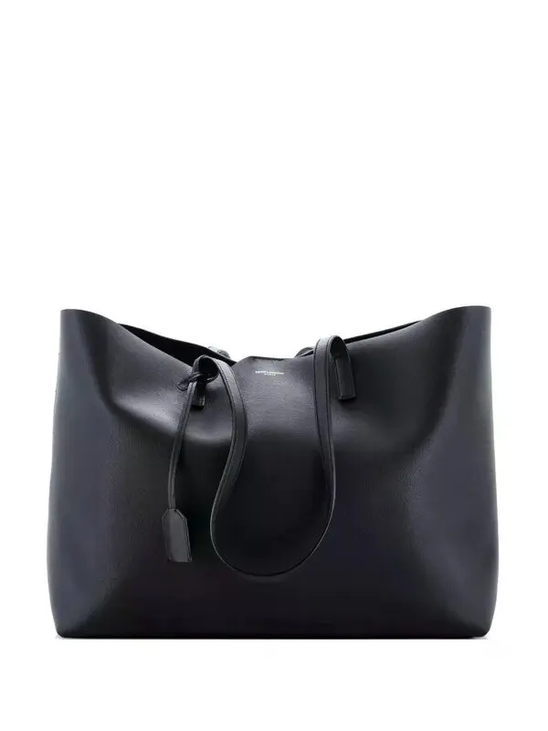 Saint Laurent Shopper Leather Large Tote Bag - Black