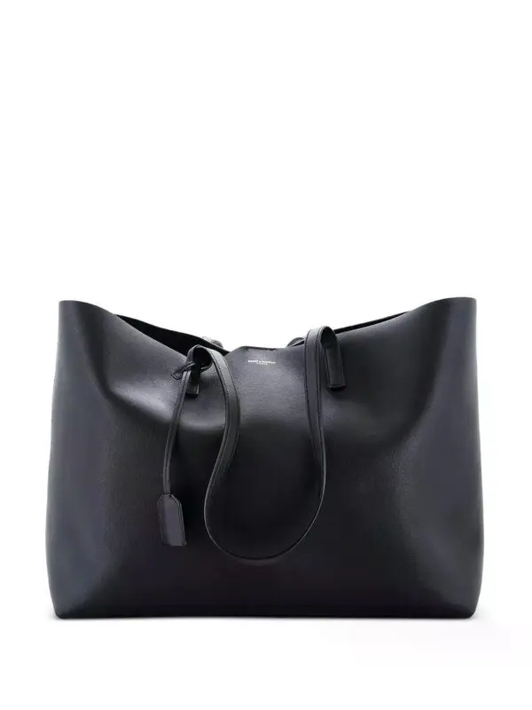 Saint Laurent Shopper Leather Large Tote Bag - Black