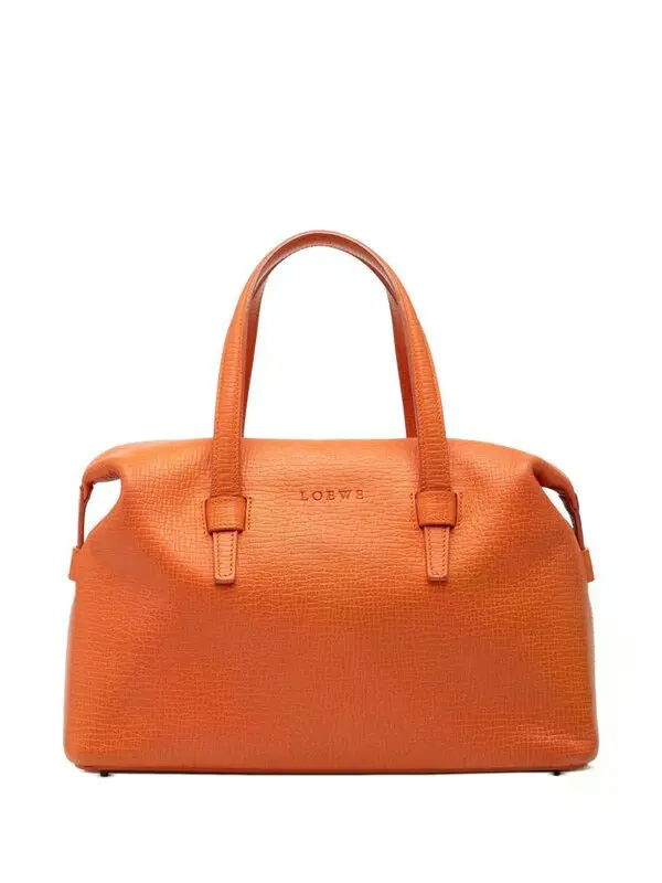Loewe 2000-2010 Leather Bowling Bag Handbag - Orange