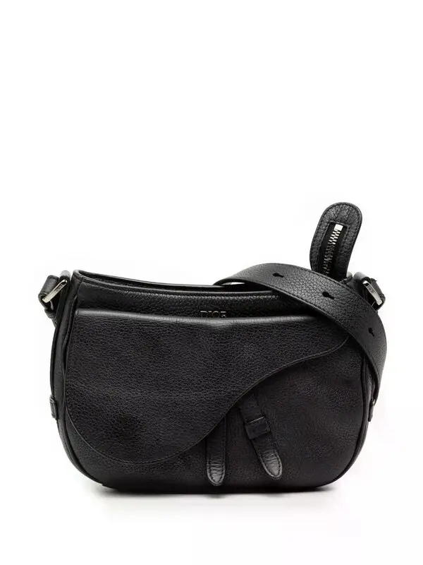 Dior 2021 Grained Calfskin Saddle Soft Bag Satchel - Black