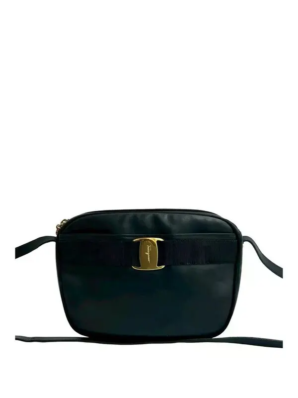 FERRAGAMO 2010-2026 Calfskin Vara Crossbody Bag - Blue