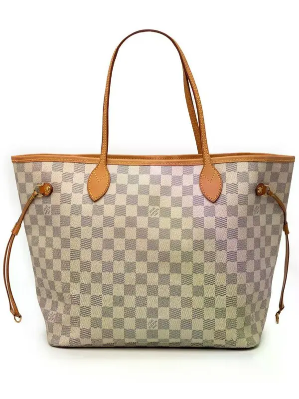 LOUIS VUITTON 2012 Damier Azur Neverfull Mm Tote Bag - White