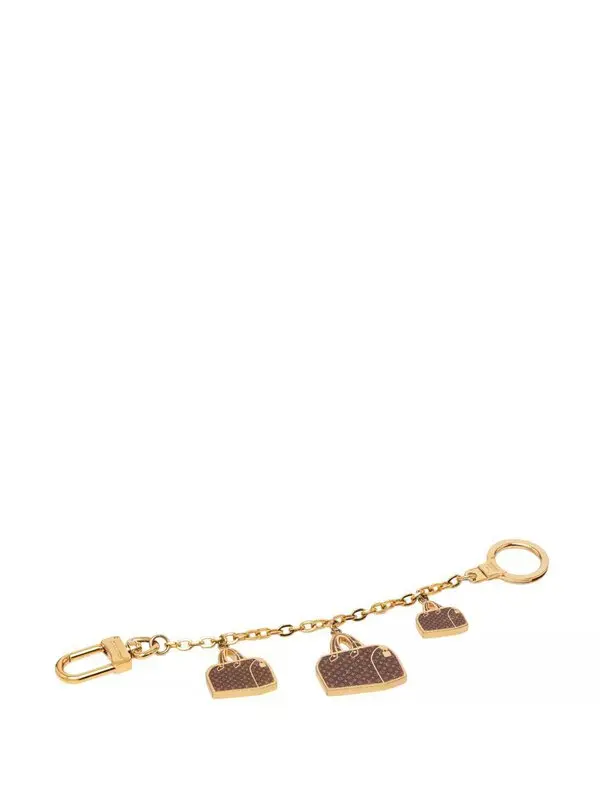 LOUIS VUITTON 2014 Plated Monogram Speedy Trio Chain Bag Charm Key Chain - Gold