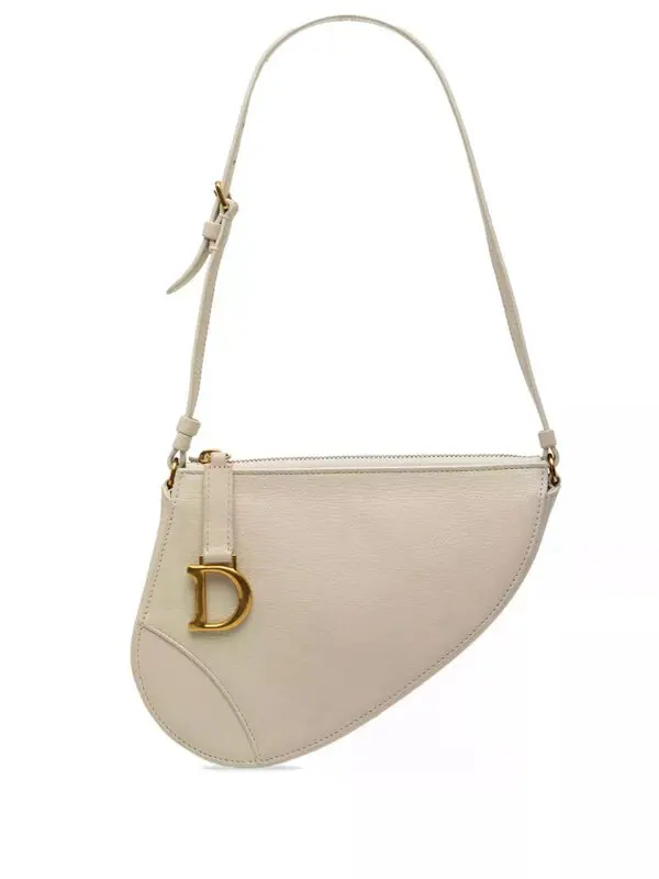 Dior 2023 Goatskin Saddle Rodeo Pouch - White