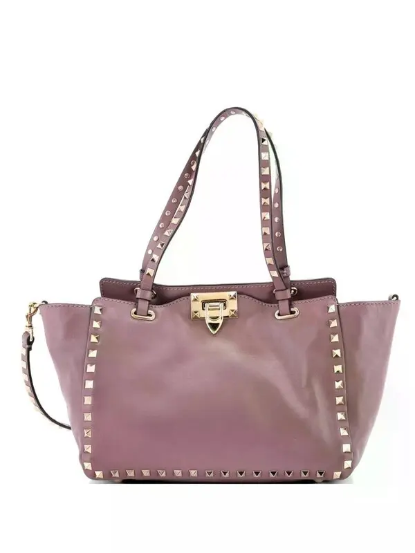 Valentino Garavani Rockstud Soft Leather Small Tote Bag - Purple