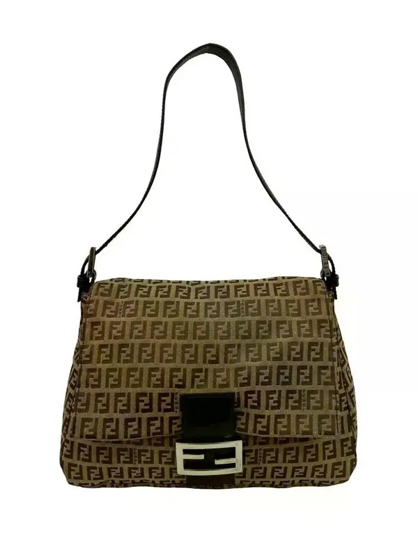 Fendi 2010-2026 Zucchino Canvas Mamma Forever Shoulder Bag - Brown