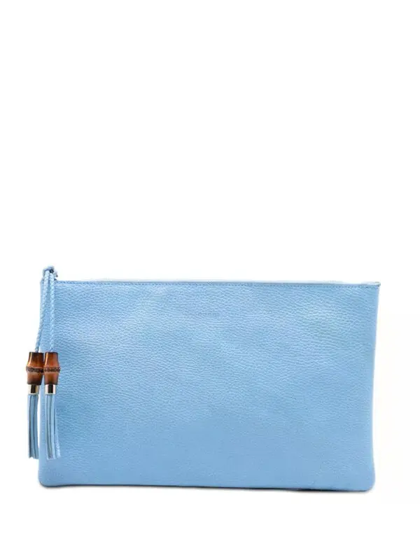 Gucci 2016-2026 Calfskin Bamboo Tassel Clutch Bag - Blue