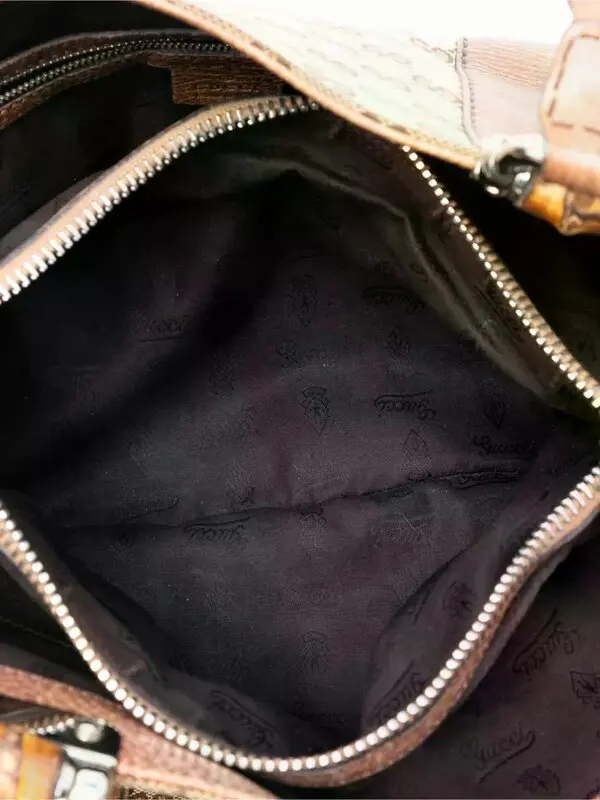 Gucci Gg Canvas Bamboo Libeccio Tote Bag - Brown