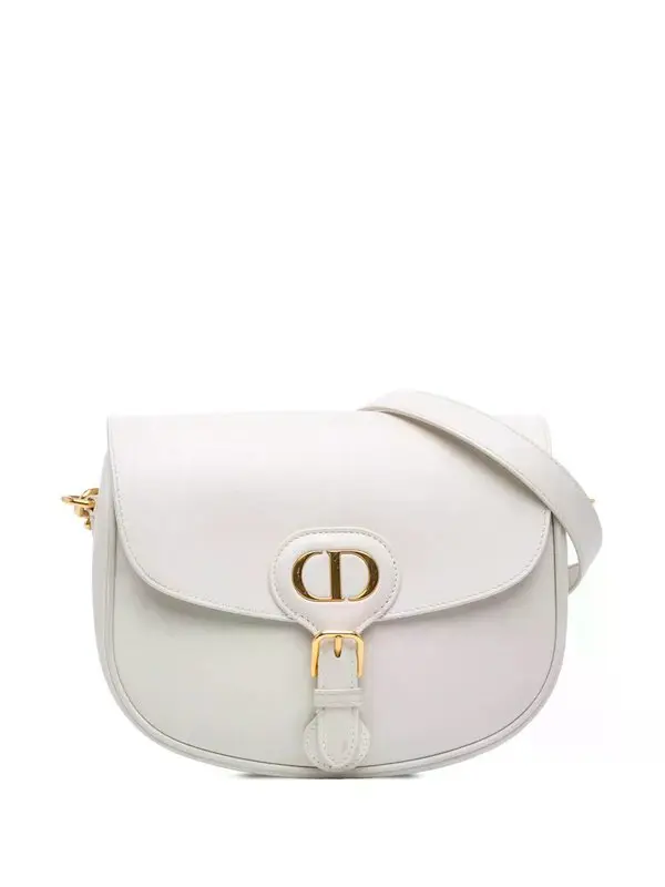 Dior 2022 Medium Leather Bobby Crossbody Bag - White