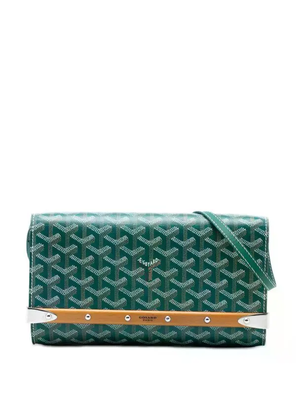 Goyard 2020 Goyardine Monte Carlo Bois Clutch With Strap Crossbody Bag - Green