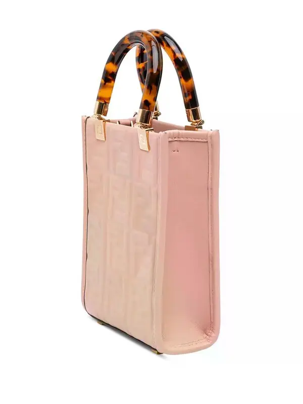 Fendi Zucca Embossed Leather Sunshine Shopper - Pink