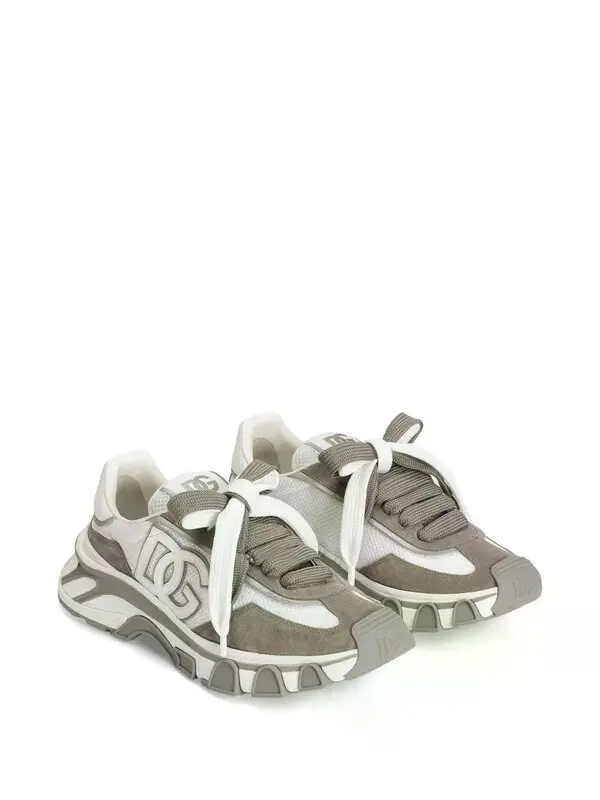 Dolce & Gabbana Dg Country Road Nylon And Calfskin Sneakers - White