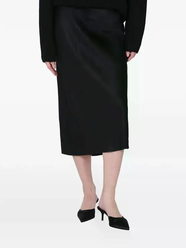 ANINE BING Satin Pencil Skirt - Black