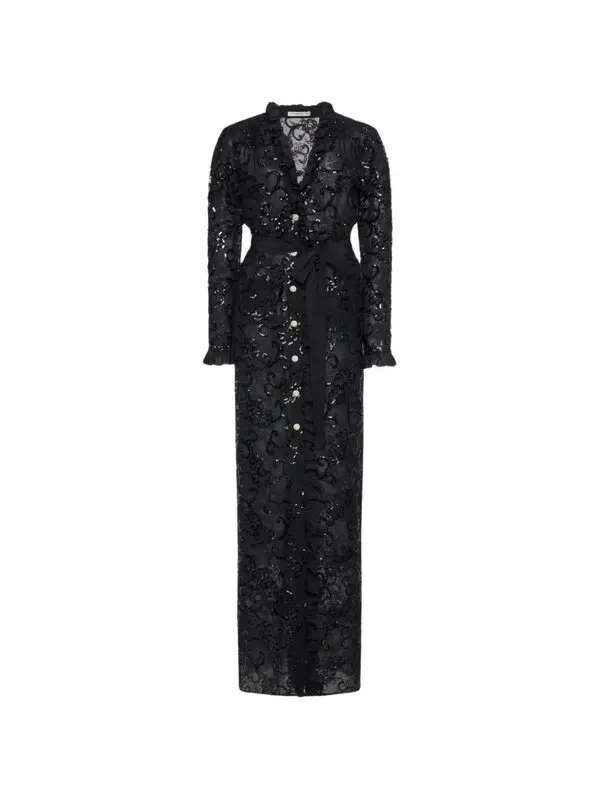 Alessandra Rich Sequin-embellishment Maxi Dress - Black