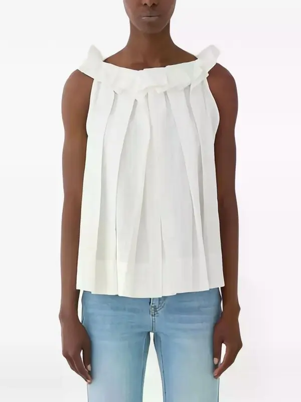 ELEH Ruffled Pleated Top