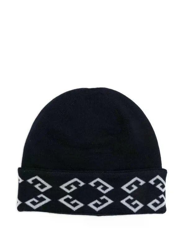 Givenchy Geometric-motif Beanie Hat - Blue