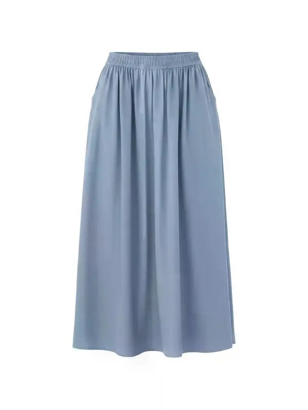 ELEH Pleated Midi Skirt - Blue