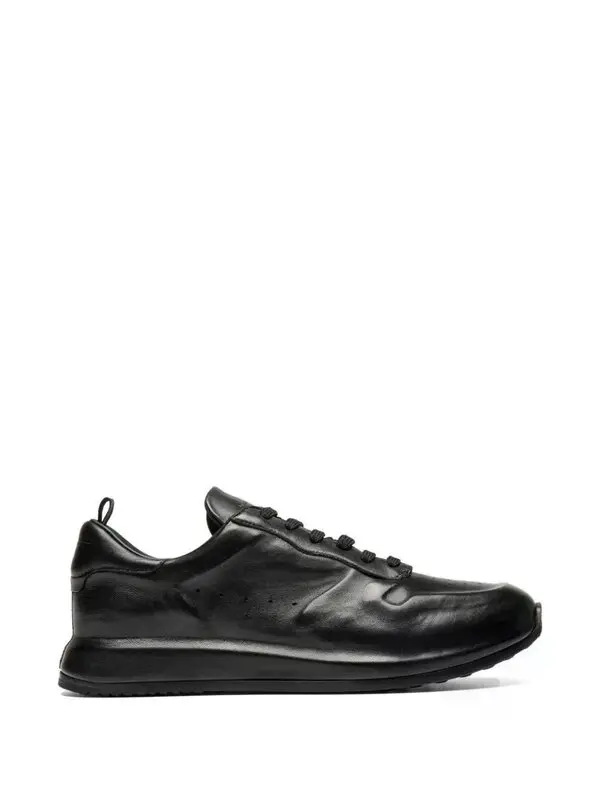 Officine Creative Perforated-detail Leather Sneakers - Black